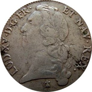 French Silver ECU "Louis XV" 1742-1769 KM# 512.27 | coinscatalog.NET