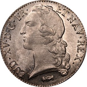 French Silver ECU "Louis XV" 1742-1770 KM# 512.11 | coinscatalog.NET
