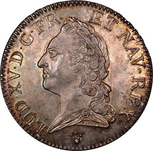 French Silver ECU "Louis XV" 1771-1773 KM# 551.6 | coinscatalog.NET