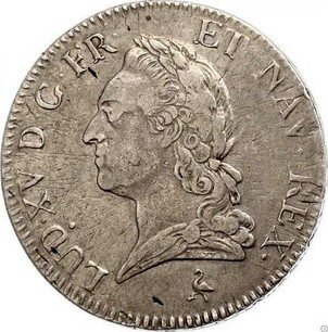 French Silver ECU "Louis XV" 1770-1774 KM# 551.1 | coinscatalog.NET