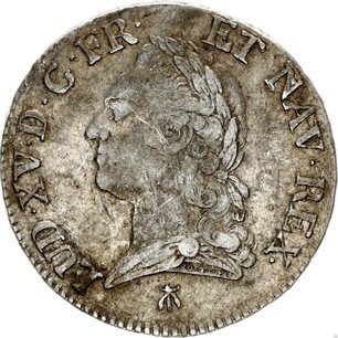 French Silver ECU "Louis XV" 1771-1774 KM# 551.10 | coinscatalog.NET