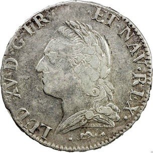 French Silver ECU "Louis XV" 1771-1774 KM# 551.11 | coinscatalog.NET