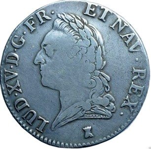 French Silver ECU "Louis XV" 1771-1774 KM# 551.16 | coinscatalog.NET