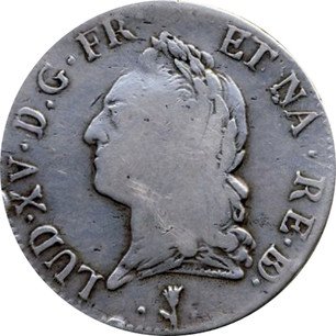 French Silver ECU "Louis XV" 1771-1774 KM# 555 | coinscatalog.NET