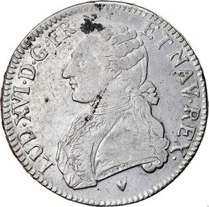French Silver ECU "Louis XVI" 1775-1784 KM# 564.17 | coinscatalog.NET