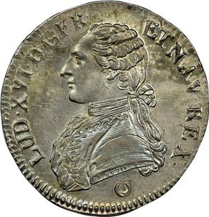 French Silver ECU "Louis XVI" 1775-1791 KM# 564.2 | coinscatalog.NET