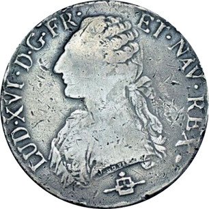 French Silver ECU "Louis XVI" 1775-1791 KM# 564.3 | coinscatalog.NET
