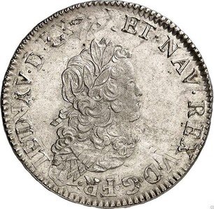 French Silver ECU "Louis XV" 1720-1723 KM# 459.24 | coinscatalog.NET