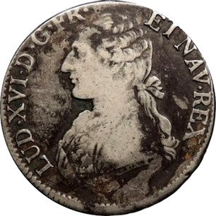 French Silver ECU "Louis XVI" 1775-1792 KM# 564.10 | coinscatalog.NET