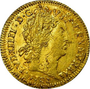 French 1/5 Oz Gold Louis D'or "Louis XIV" 1701-1703 KM# 334.14 ...