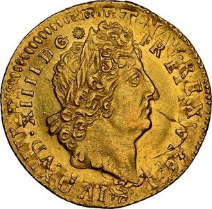 French 1/5 Oz Gold Louis D'or "Louis XIV" 1701-1702 KM# 334.18 ...