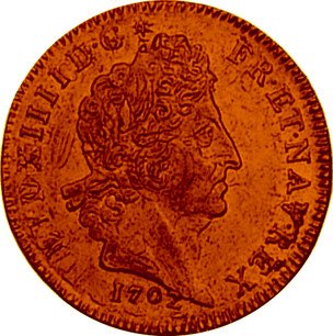 French 1/5 Oz Gold Louis D'or "Louis XIV" 1701-1702 KM# 334.22 ...