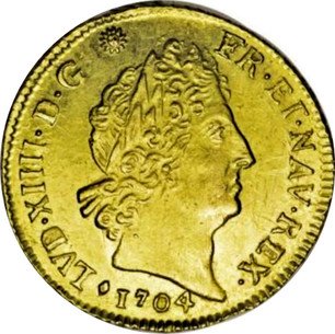 French 1/5 Oz Gold Louis D'or "Louis XIV" 1704-1707 KM# 365.24 ...
