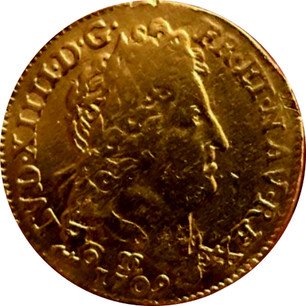French Gold Louis D'or "Louis XIV" 1709-1715 KM# 390.26 | coinscatalog.NET