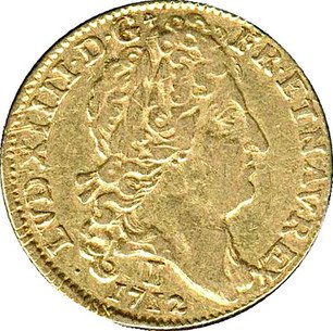 French Gold Louis D'or "Louis XIV" 1709-1715 KM# 390.8 | coinscatalog.NET