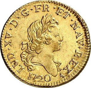 French Gold Louis D'or "Louis XV" 1720-1723 KM# 461.1 | coinscatalog.NET