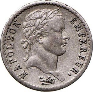 French 1/15 Oz Silver 1/2 Franc "Napoleon I" 1809-1811 KM# 691.14 ...