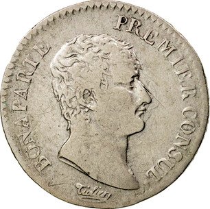 French Silver 1/2 Franc "Napoleon I" 1803-1804 KM# 648.9 | coinscatalog.NET