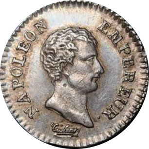 French Silver 1/4 Franc "Napoleon I" 1806-1807 KM# 670.1 | coinscatalog.NET