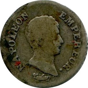 French Silver 1/4 Franc "Napoleon I" 1806-1807 KM# 670.4 | coinscatalog.NET