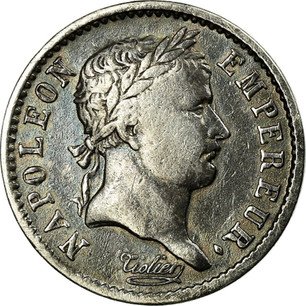 French Silver 1/4 Franc "Napoleon I" 1807-1808 KM# 678.1 | coinscatalog.NET