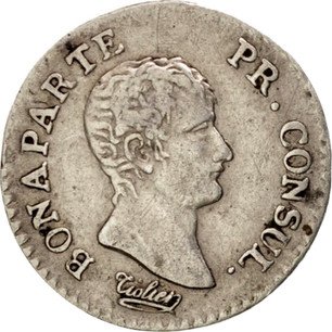 French Silver 1/4 Franc "Napoleon I" 1803-1804 KM# 653.5 | coinscatalog.NET