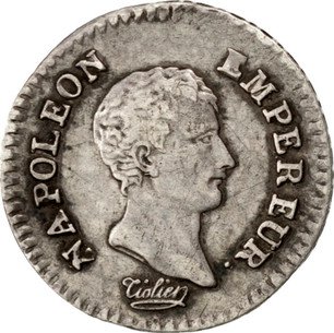 French Silver 1/4 Franc "Napoleon I" 1803-1805 KM# 654.4 | coinscatalog.NET