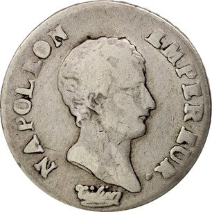 French Silver 1/4 Franc "Napoleon I" 1804-1805 KM# 654.9 | coinscatalog.NET