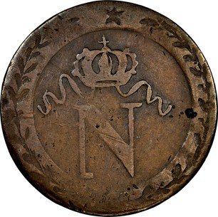 French Billon 10 Centimes "Napoleon I" 1808-1810 KM# 676.7 ...