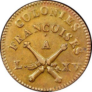 French Bronze 12 Deniers "French Colonies" 1767 KM# 6 | coinscatalog.NET