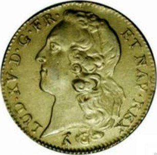 French Gold 2 Louis D'or "Louis XV" 1742-1770 KM# 519.1 | coinscatalog.NET