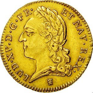 French Gold 2 Louis D'or "Louis XV" 1771-1774 KM# 557.3 | coinscatalog.NET