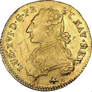 French Gold 2 Louis D'or "Louis XVI" 1775-1778 KM# 575.5 | coinscatalog.NET