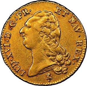 French Gold 2 Louis D'or "Louis XVI" 1785-1792 KM# 592.1 | coinscatalog.NET
