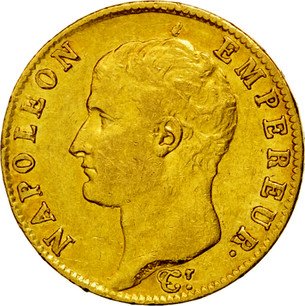 French Gold 20 Francs "Napoleon I" 1806 KM# 674.6 | coinscatalog.NET