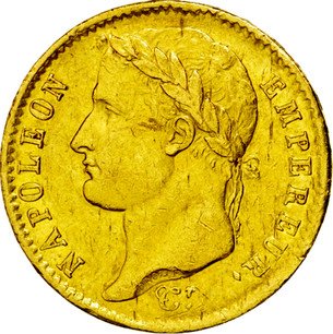 French Gold 20 Francs "Napoleon I" 1808 KM# 687.3 | coinscatalog.NET