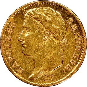 French Gold 20 Francs "Napoleon I" 1808 KM# 687.5 | coinscatalog.NET