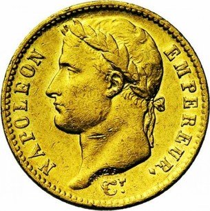 20 Francos de Oro Francés "Napoleón I" 1810-1814 KM# 695,7 ...