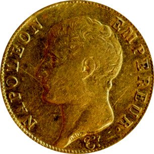 French Gold 40 Francs "Napoleon" 1806 KM# 675.6 | coinscatalog.NET