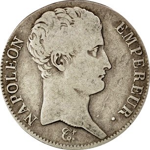 French Silver 5 Francs "Napoleon I" 1806-1807 KM# 673.2 | coinscatalog.NET