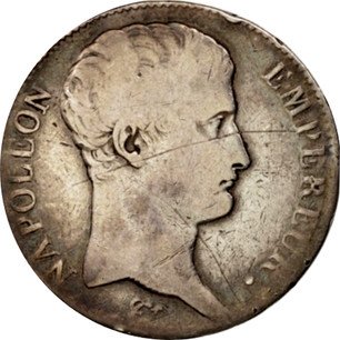 French Silver 5 Francs "Napoleon I" 1806-1807 KM# 673.7 | coinscatalog.NET
