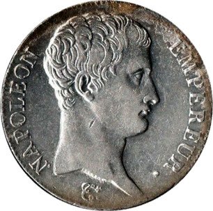 French Silver 5 Francs "Napoleon I" 1806-1807 KM# 673.12 | coinscatalog.NET