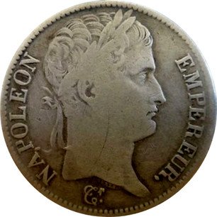 French Silver 5 Francs "Napoleon I" 1808 KM# 686.2 | coinscatalog.NET