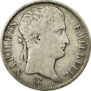 French Silver 5 Francs "Napoleon I" 1808 KM# 686.11 | coinscatalog.NET