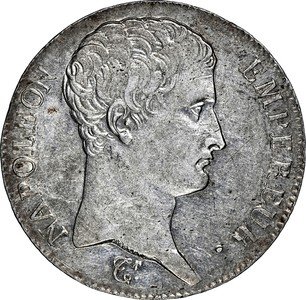 French Silver 5 Francs "Napoleon I" 1804-1806 KM# 662.15 | coinscatalog.NET