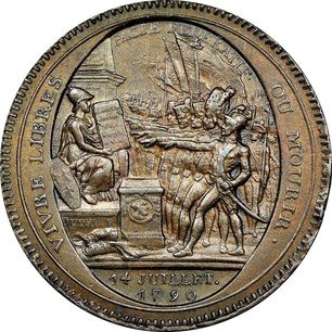 French Bronze 5 Sols "Token Issue" 1792 KM# Tn33 | coinscatalog.NET