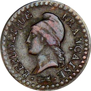 French Bronze Centime "Napoleon I" 1797-1800 KM# 646 | coinscatalog.NET