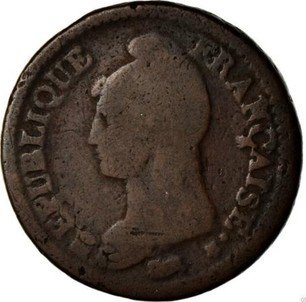 French Bronze Decime "Napoleon I" 1796-1798 KM# 644.3 | coinscatalog.NET