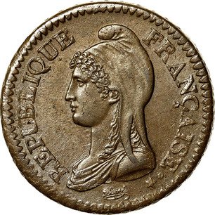 French Bronze Decime "Napoleon I" 1798-1801 KM# 644.8 | coinscatalog.NET