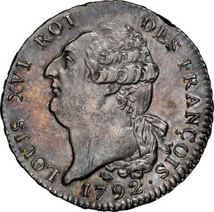 French Silver ECU "Louis XVI" 1792-1793 KM# 615.11 | coinscatalog.NET